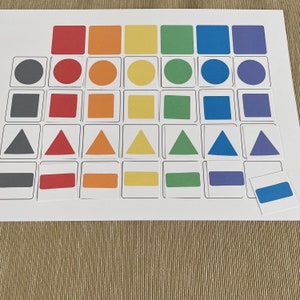 Montessori Preschool Printable Sorting Activity Color and Shape ...