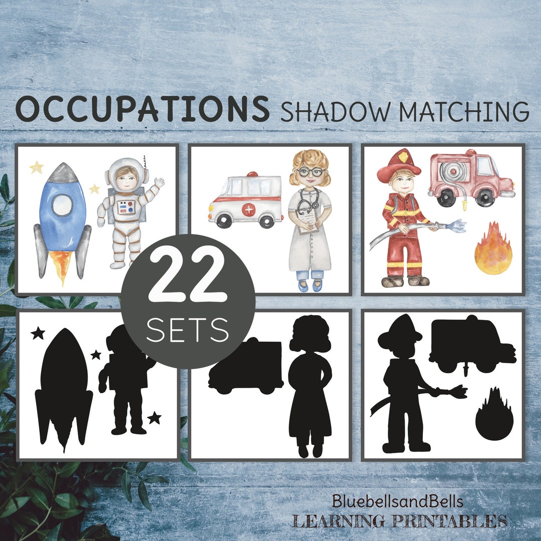 Toddler Puzzle Shadow Matching Occupations. Montessori Toddler ...
