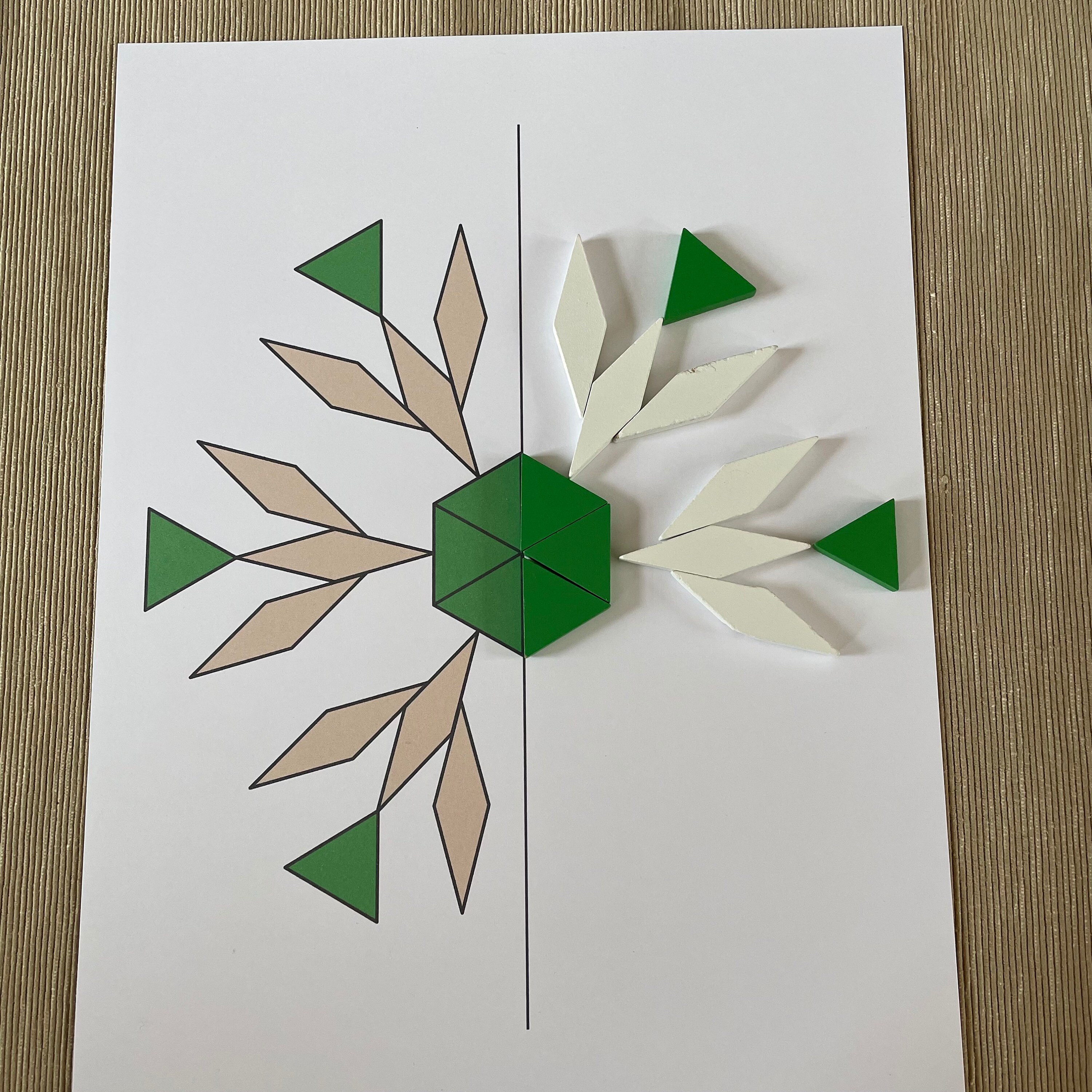 Snowflake Pattern Blocks Symmetry. Winter Preschool and Kindergarten ...
