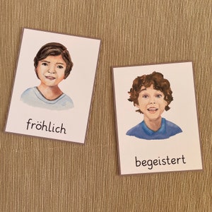 Gefühle Lernkarten. Emotionen Druckbare Bildkarten. - Etsy