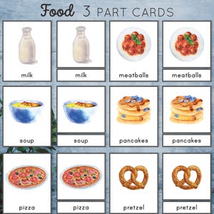 Montessori Printable Food 3 Part Cards. Preschool and Kindergarten ...