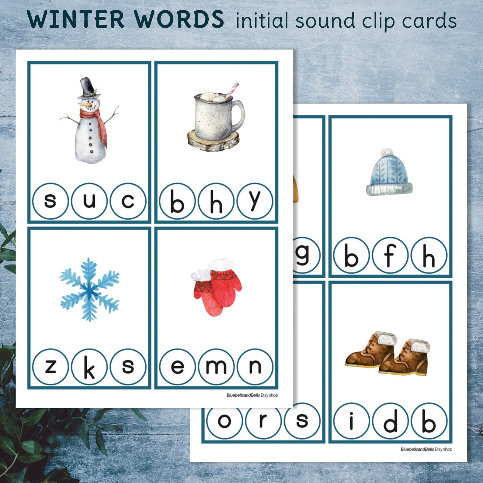 Winter Montessori Printable Phonics Clip Cards. Beginning - Etsy