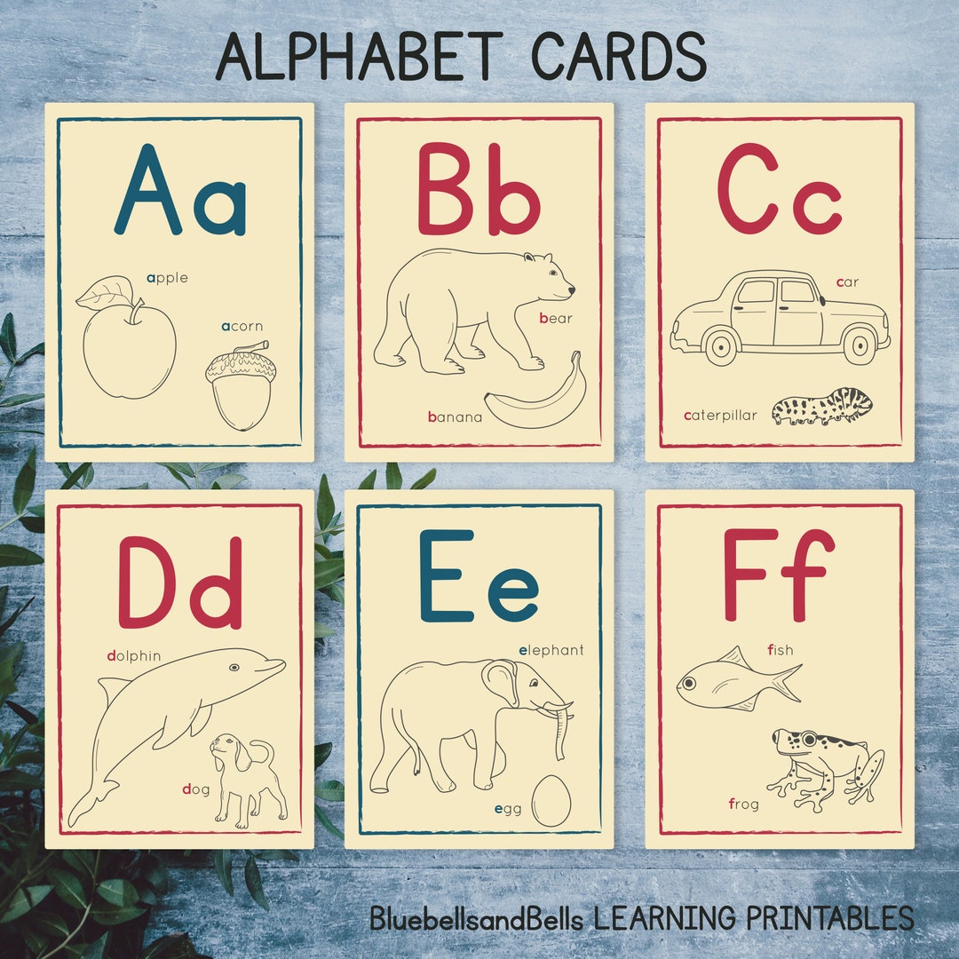 Alphabet Printable Cards. Phonics for Toddlers and Preschool. - Etsy