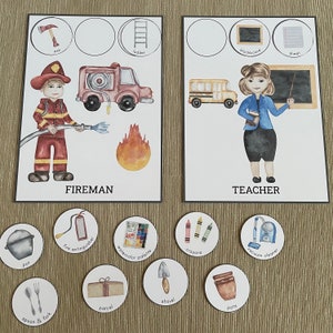 Occupations Cards Matching Activity. Community Helpers Printable ...