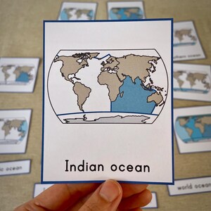 Oceans of the World 3 Part Cards. Montessori Geography Printable ...