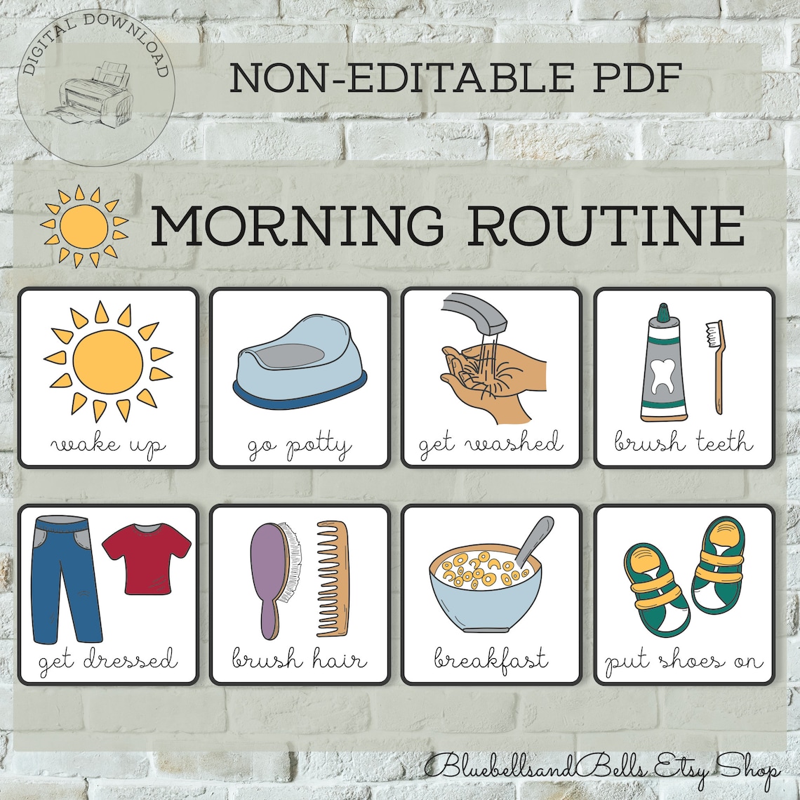 Toddler Routine Chart Poster Morning and Evening. Toddler - Etsy