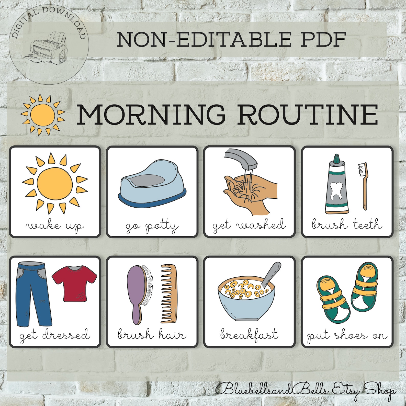Toddler Routine Chart Poster Morning and Evening. Toddler - Etsy