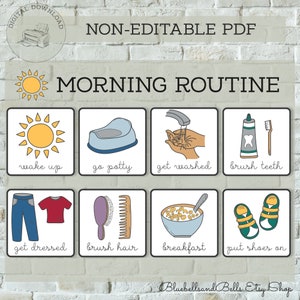 Toddler Routine Chart Poster Morning and Evening. Toddler Printable ...