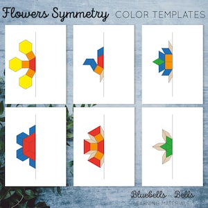 Pattern Blocks Templates Flower Symmetry. Kindergarten and Preschool ...