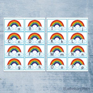 Rainbow Letter Matching Printable Puzzles. Montessori Spring Preschool ...