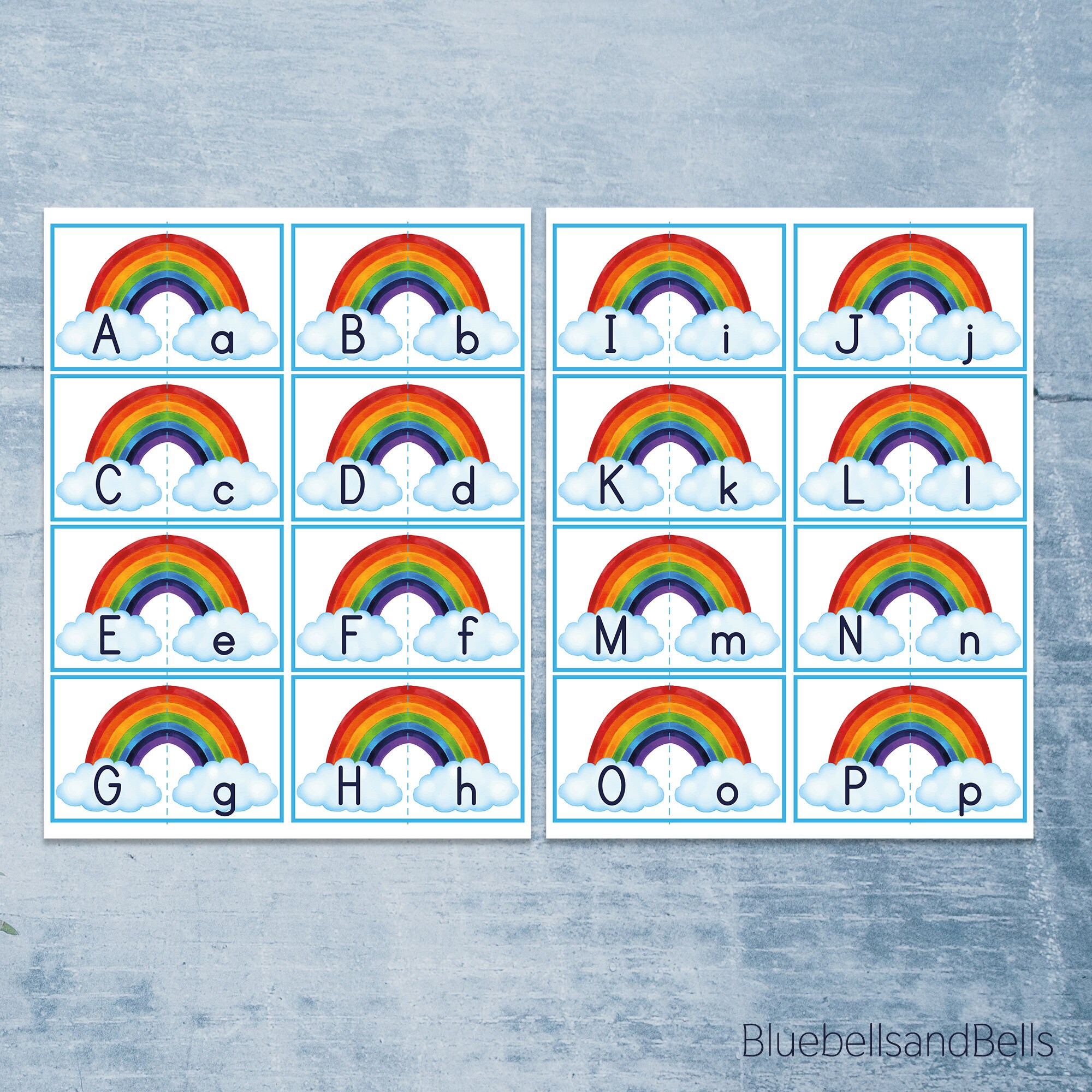 Letter Sound Rainbow Match Worksheets