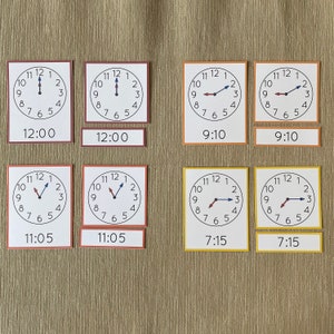 Telling Time Montessori 3-part Cards. Level 2 Nomenclature Cards Clock ...