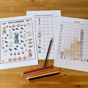Halloween Preschool Printable Graphing Worksheets. Fall Montessori I ...