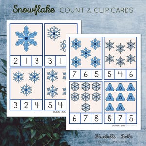 Snowflake Printable Count and Clip Cards. Winter Preschool Math ...