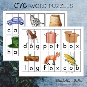 Phonics Preschool Printable CVC Word Puzzles. Montessori Toddler ...