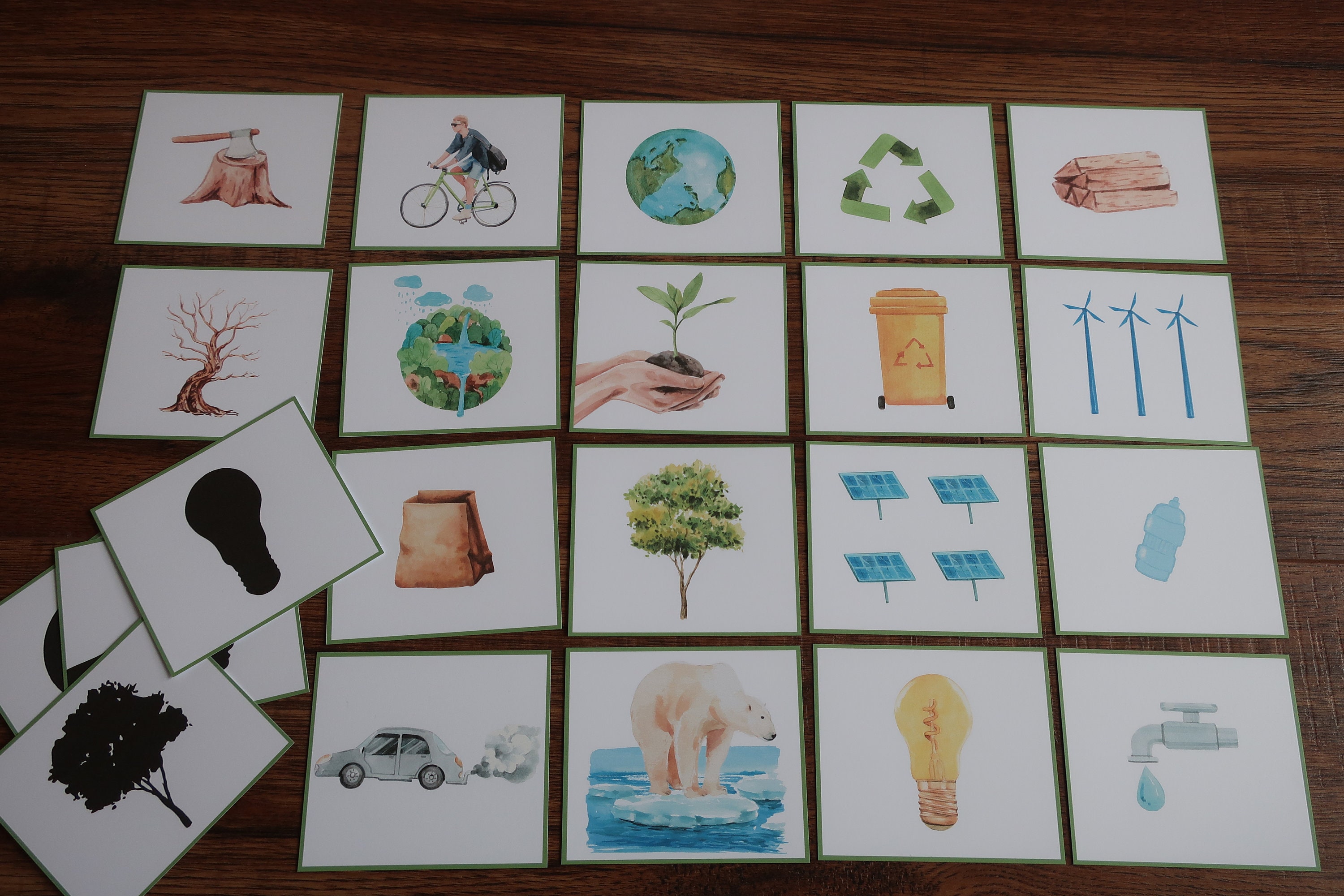 Earth Day Shadow Matching Cards. Montessori Preschool - Etsy