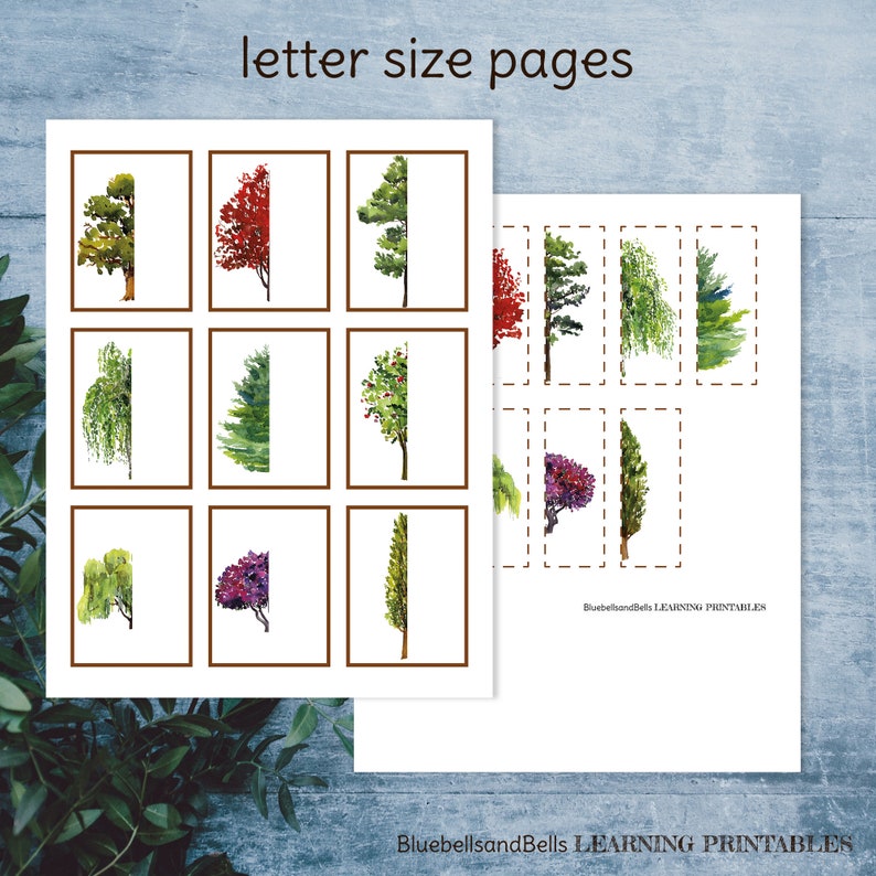 Toddler Puzzle Trees Halves Matching. Montessori Printable Busy Book ...
