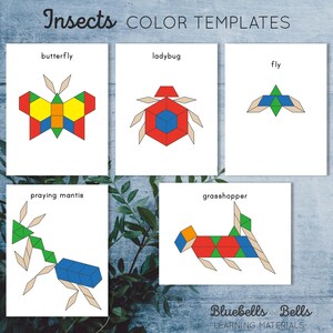 Insect Pattern Blocks Templates. Spring Printable Preschool and ...