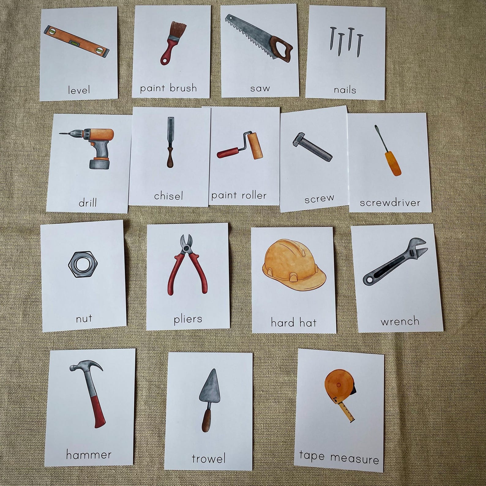 Tools Printable Flashcards. Toddler Montessori Printable. Preschool ...