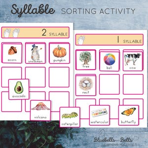 Syllable Sorting Printable Activity. Montessori Preschool and ...