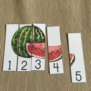 Montessori Toddler Printable Fruits Puzzle Number Sequence 1-5. - Etsy