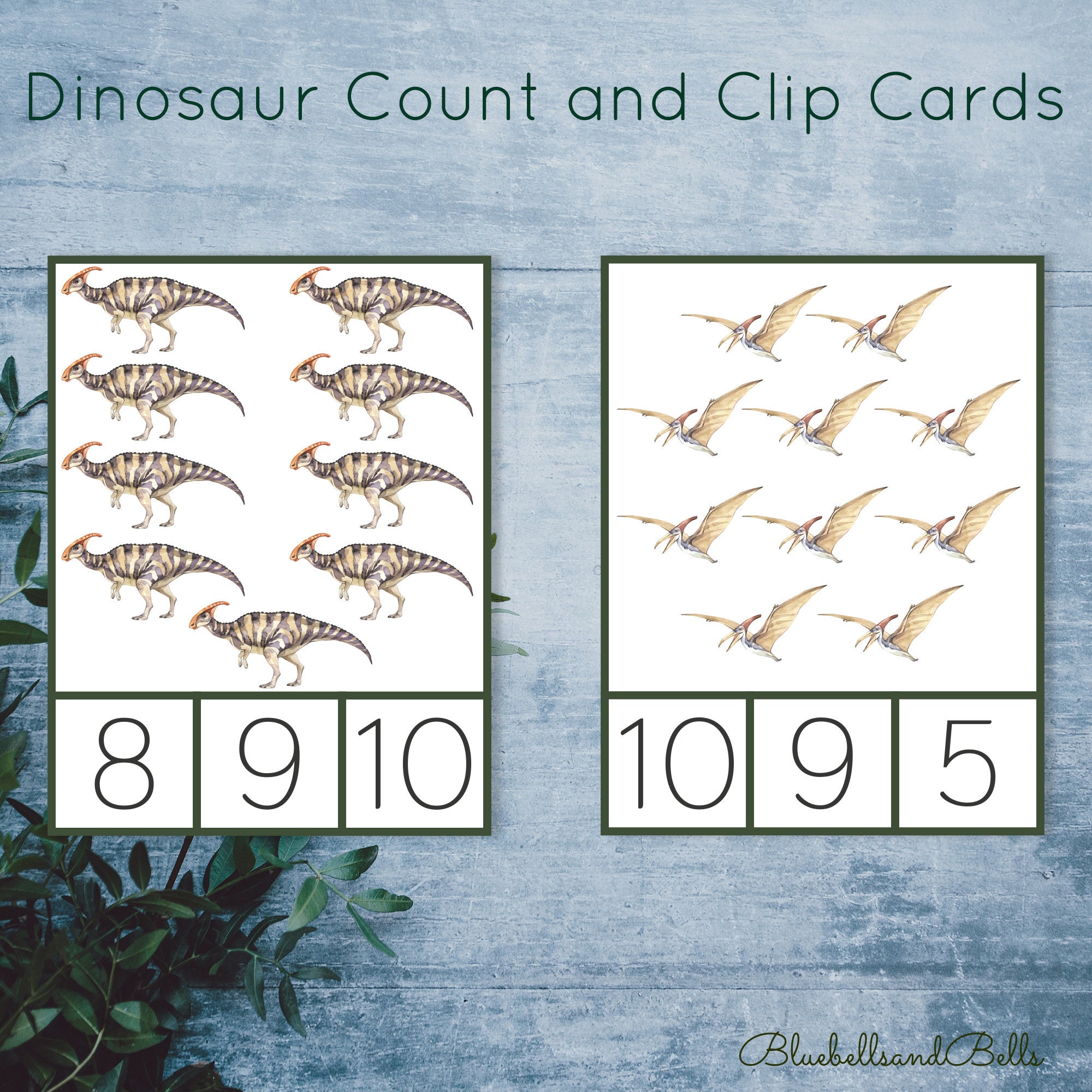 Dinosaur Count and Clip Cards 1-10. Preschool Montessori Math - Etsy
