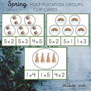 Montessori Spring Printable Multiplication Groups Clip Cards ...