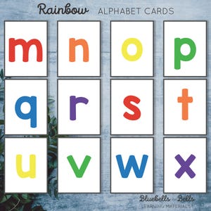 Alphabet Cards. Rainbow Letter Flash Cards Printable. Toddler and ...