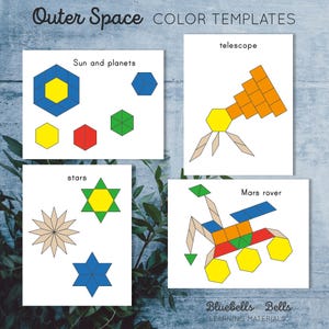 Outer Space Pattern Blocks Templates. Solar System Preschool and ...