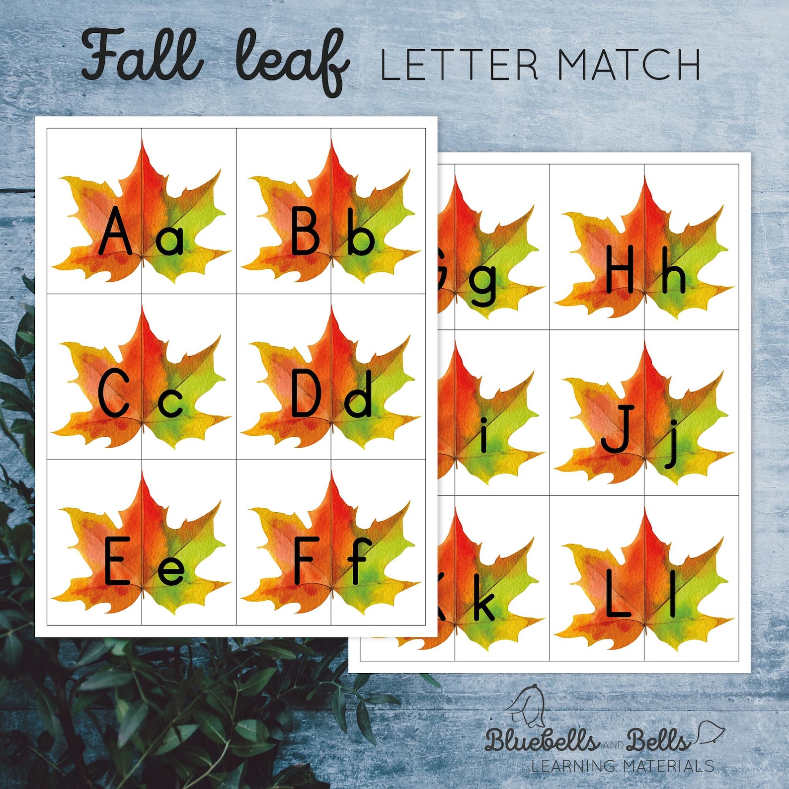 Fall Leaf Letter Matching Puzzles. Montessori Autumn Preschool ...