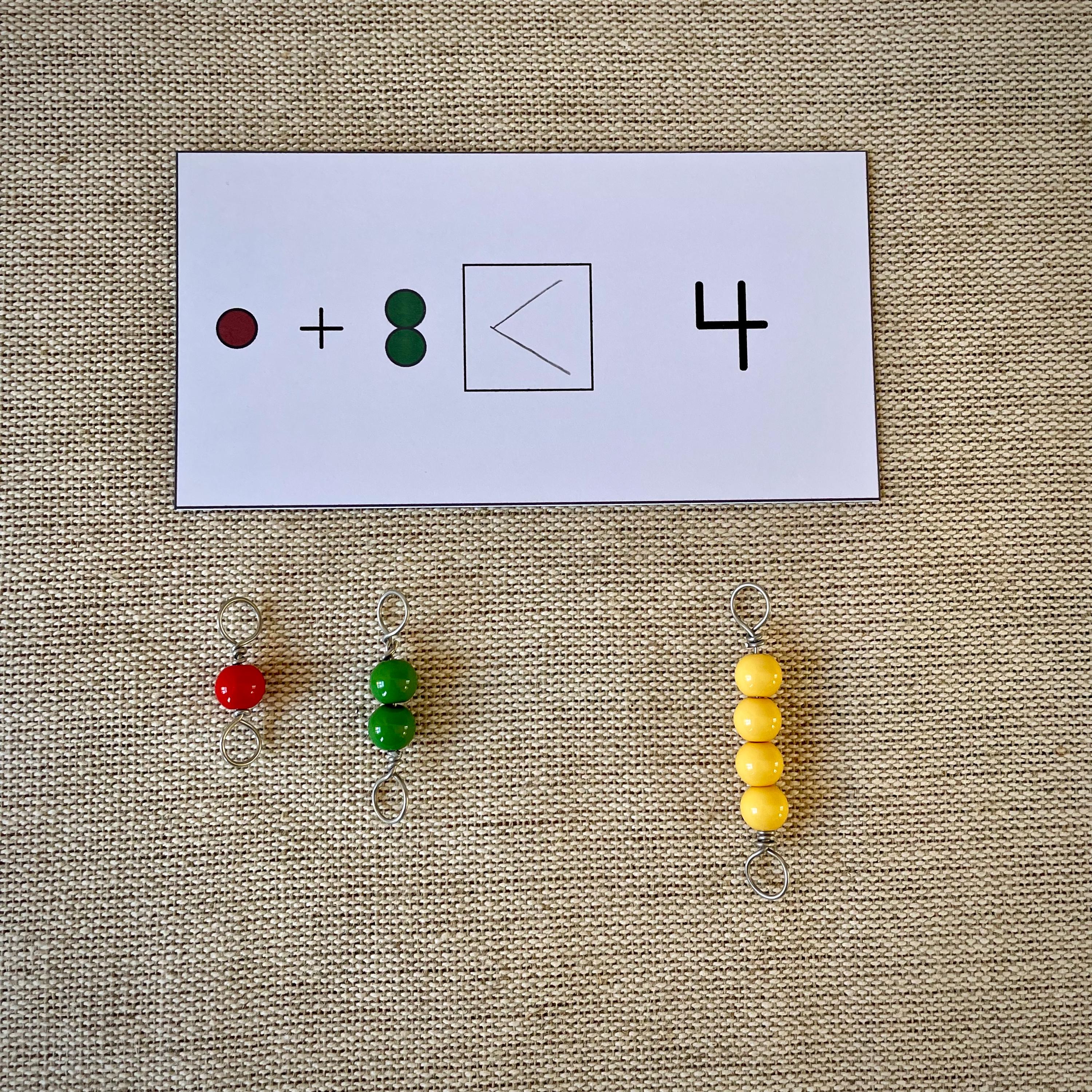 Montessori Bead Bars Comparing Numbers With Addition Equation. - Etsy