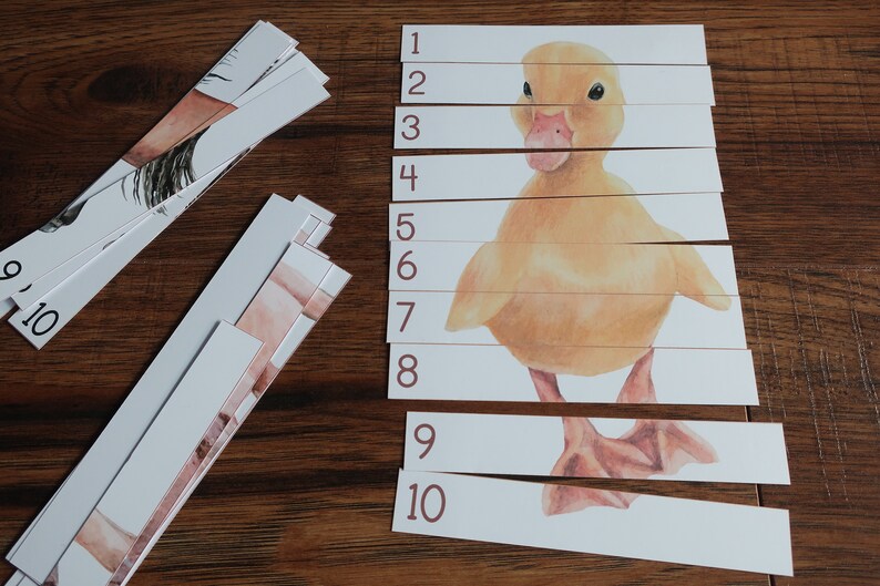 Farm Animal Number Sequence Puzzles 1-10. Preschool Math - Etsy