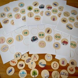 Digraph Posters Vowels. Montessori Green Series Phonics Matching ...