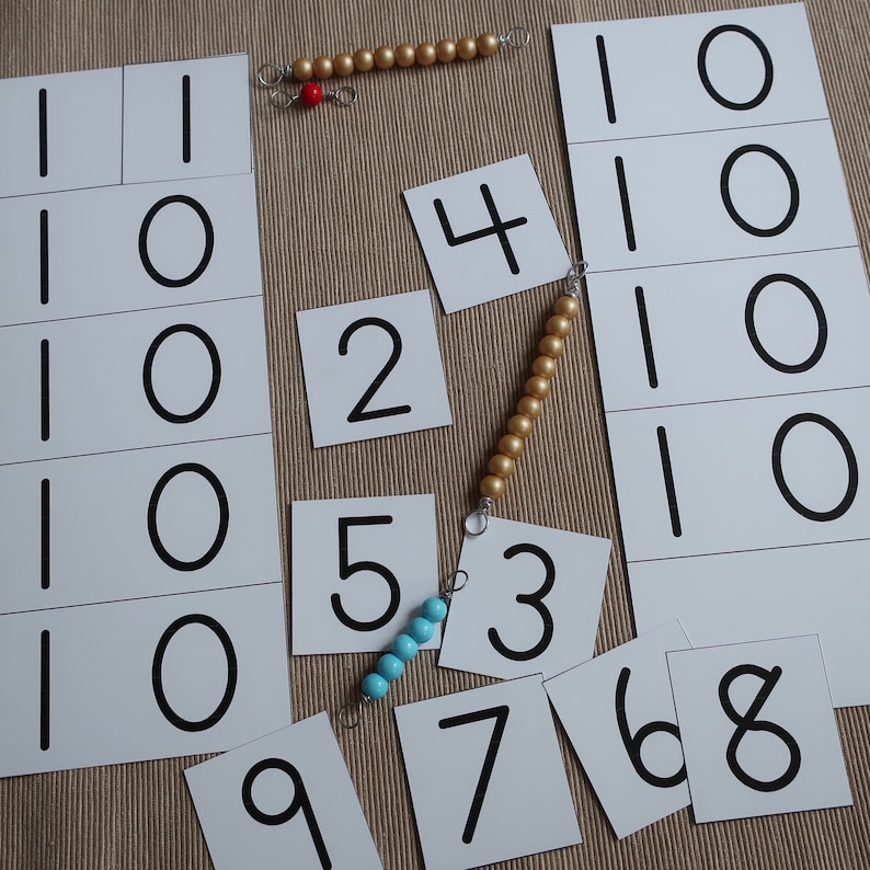 Montessori Teen Beads Printable Cards and Worksheets. - Etsy