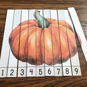 Preschool Fall Printable Number Sequence 1-10 Puzzles. Montessori ...