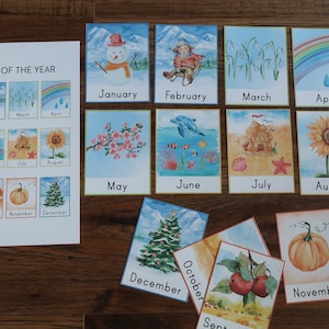 Months of the Year Cards and Poster. Digital Download. - Etsy