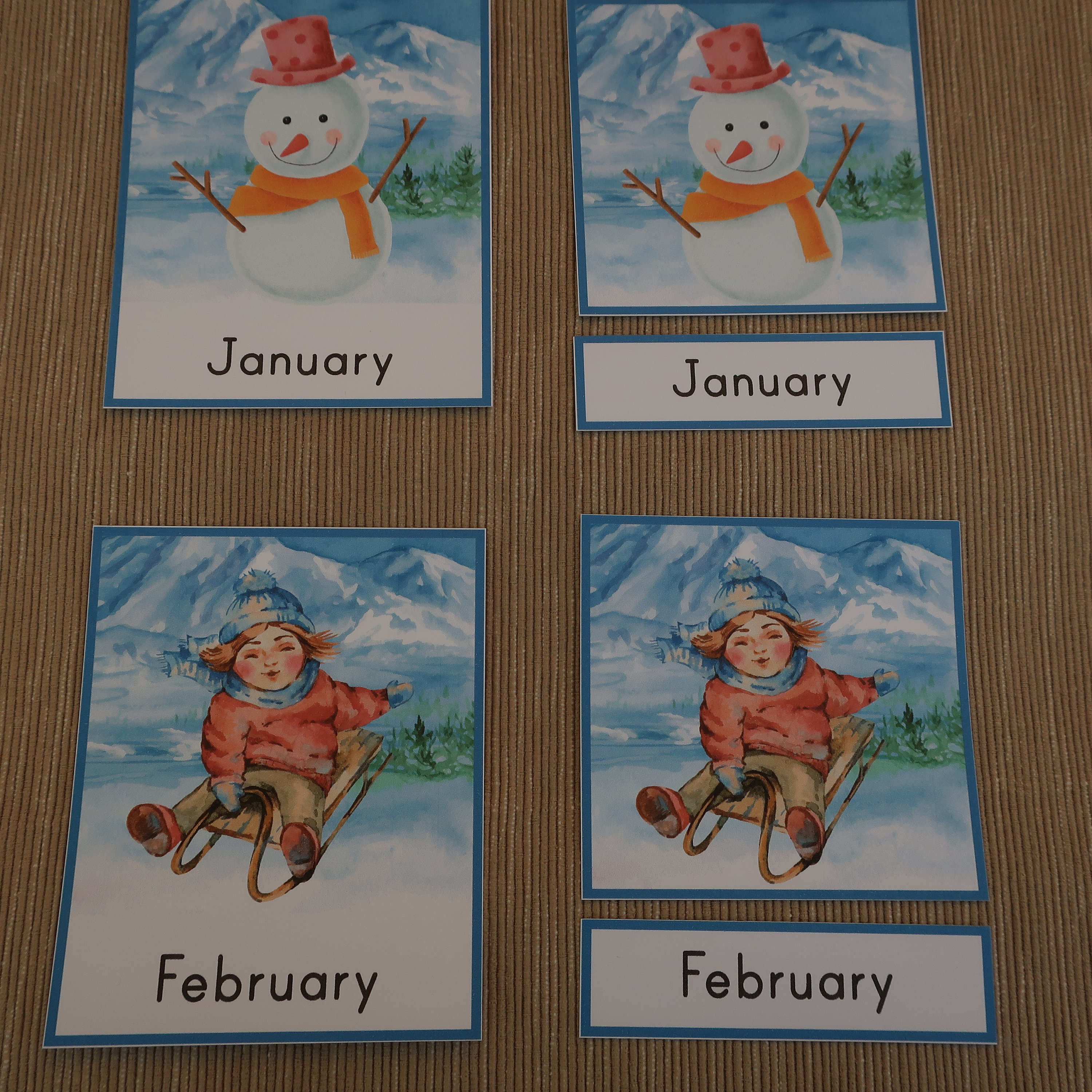 Months of the Year Montessori Printable Three Part Cards. | Etsy