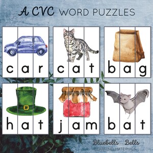 Phonics Preschool Printable CVC Word Puzzles. Montessori Toddler ...