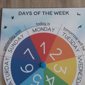 Days of the Week Printable DIY Wheel - Etsy