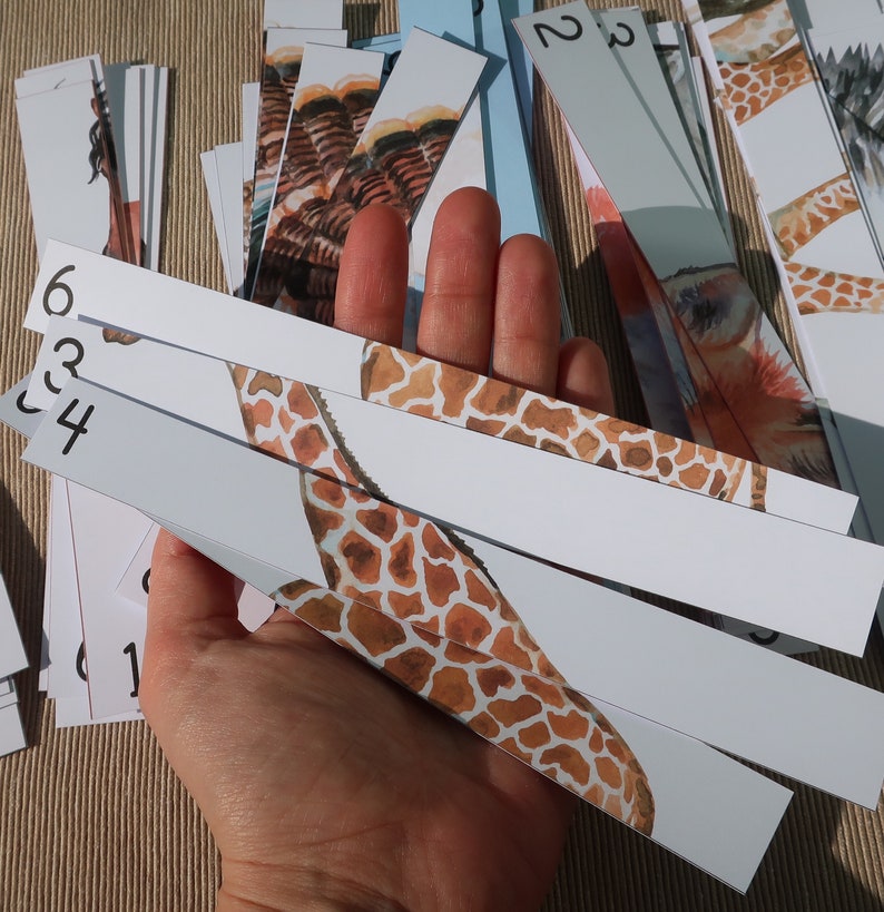 Animal Puzzles 1-10 Number Sequence. Kids Printable Counting - Etsy