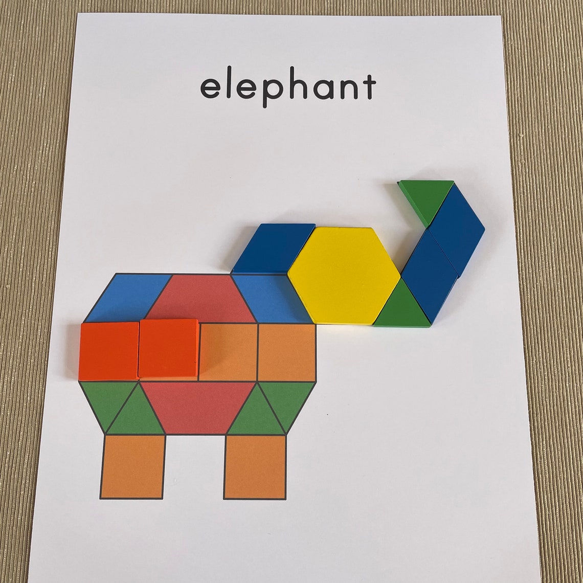 Africa Animals Pattern Blocks Templates. Wild Animals Toddler Activity ...