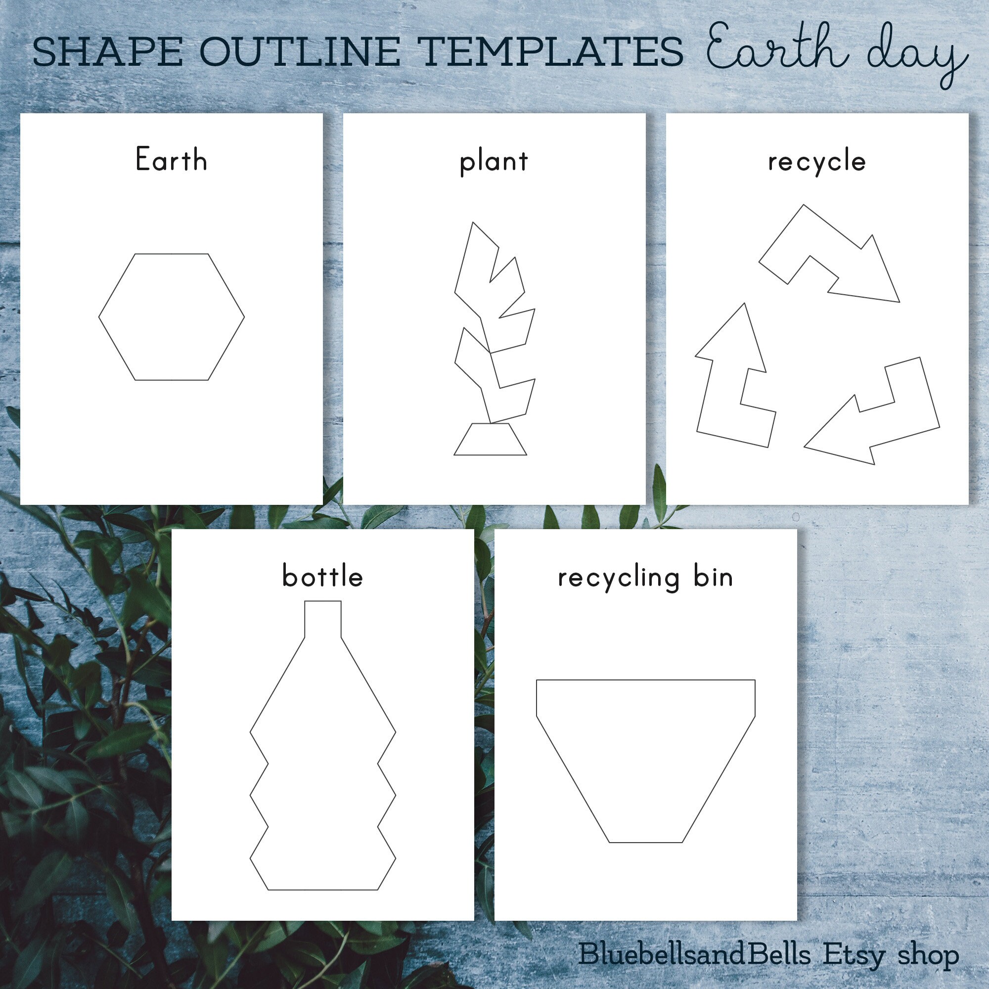 Earth Day Pattern Blocks Templates. Spring Printable for - Etsy