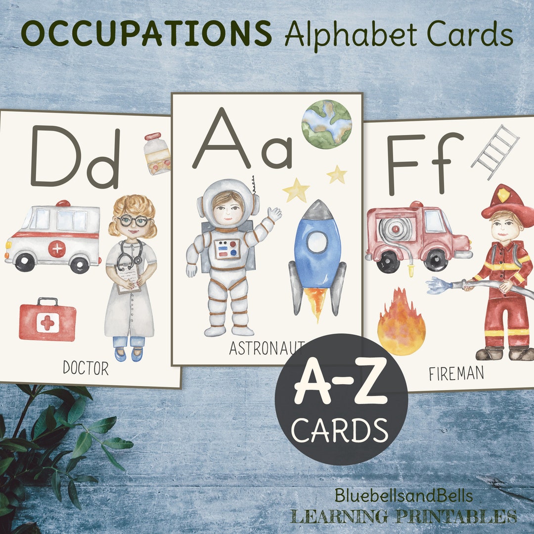 Alphabet Cards Occupations. Preschool Letter Printable Community ...
