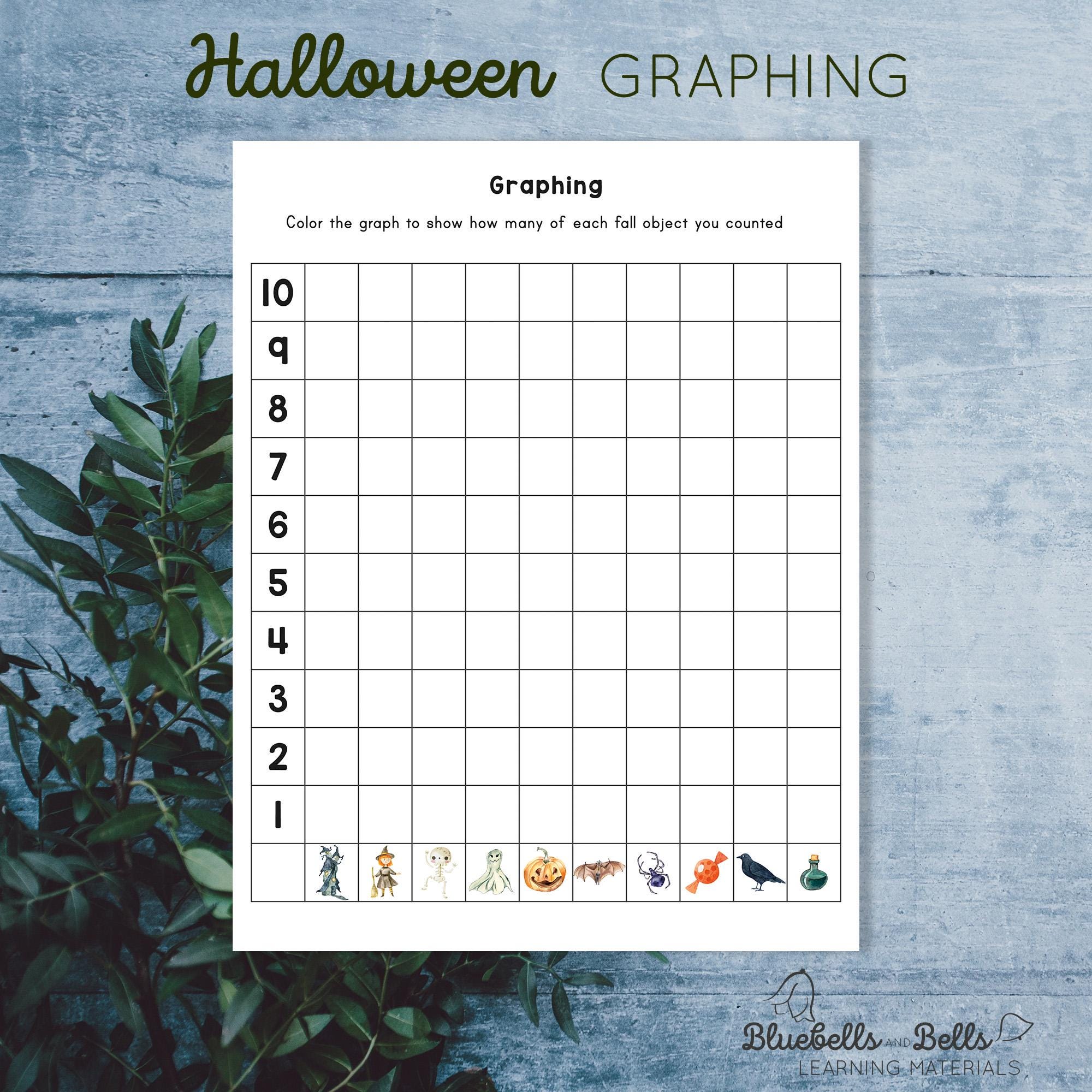 Halloween Preschool Printable Graphing Worksheets. Fall Montessori I ...