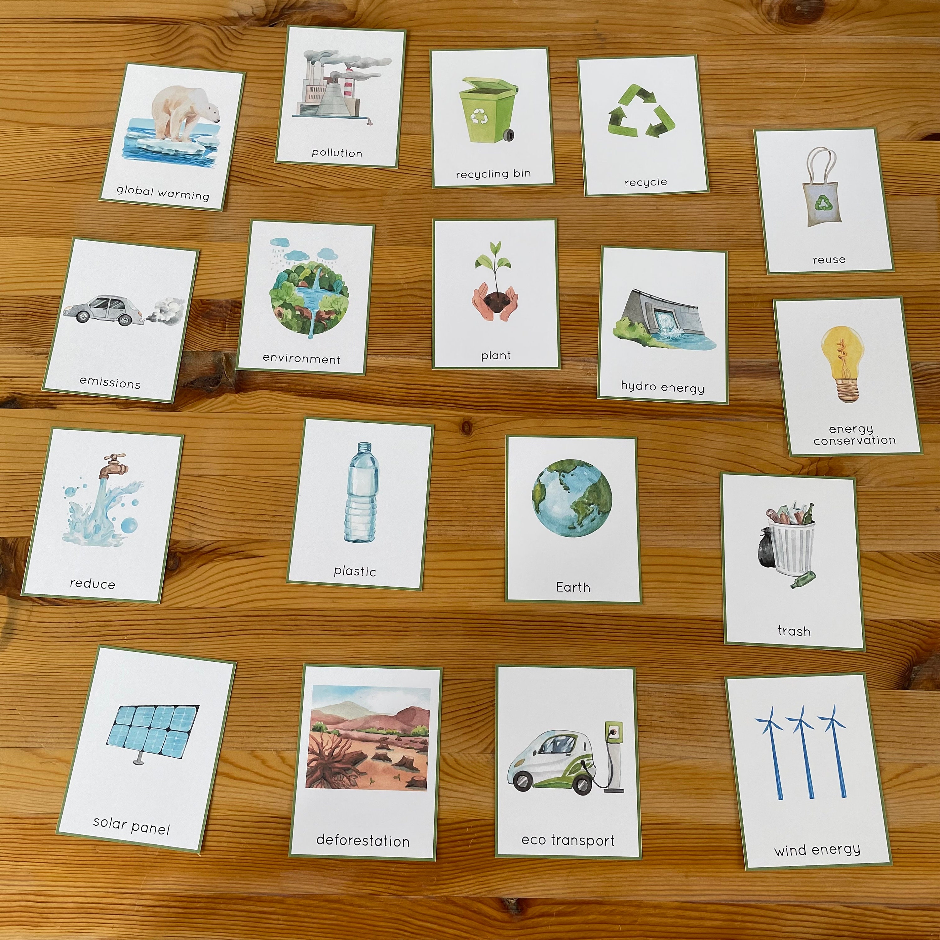 Earth Day Printable Vocabulary Cards. Kindergarten, Elementary School ...