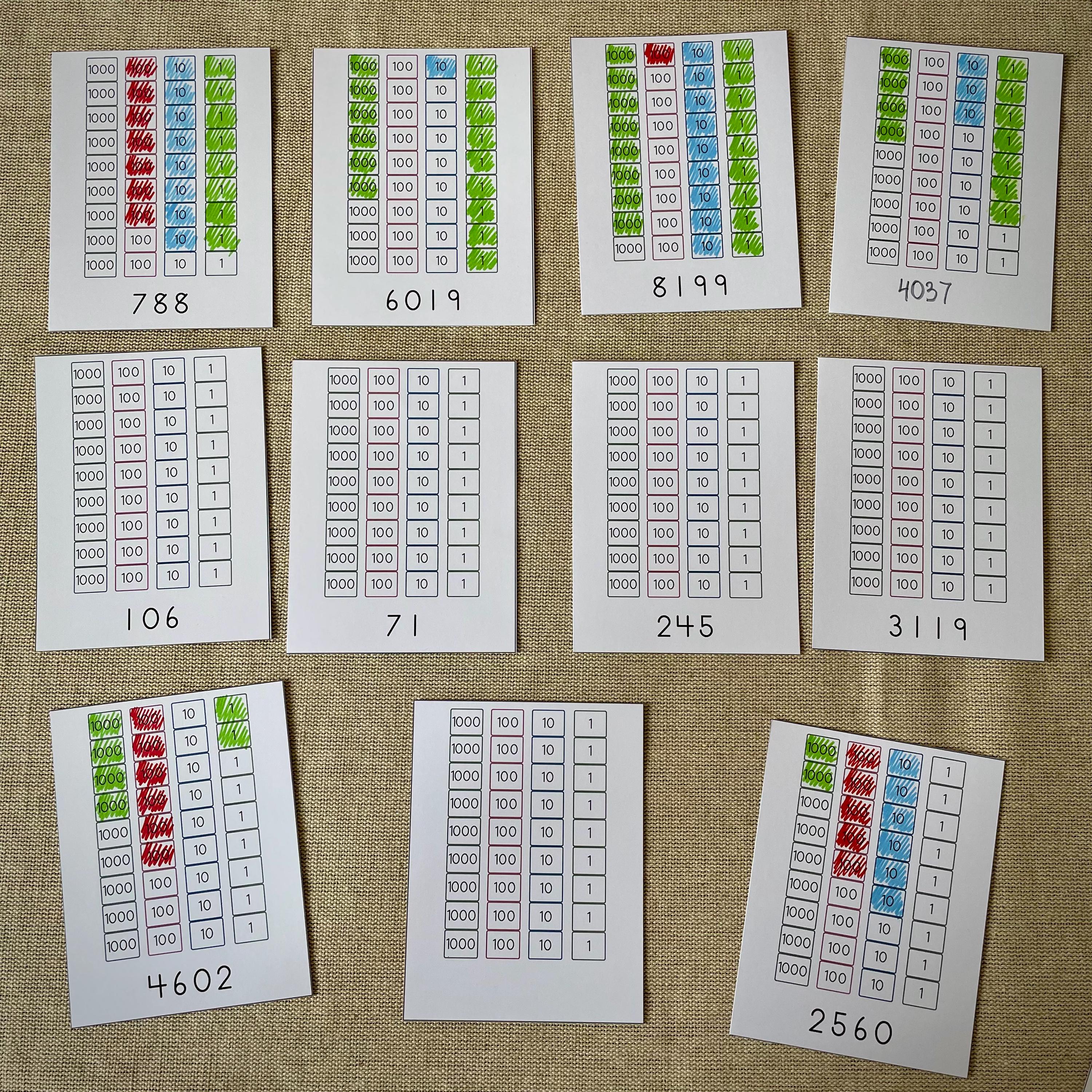 Place Value Task Cards for Coloring. Number Formation Worksheets Stamp ...