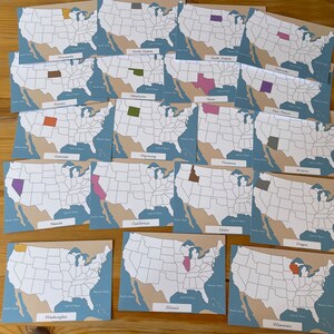 United States Montessori Maps and Cards. - Etsy