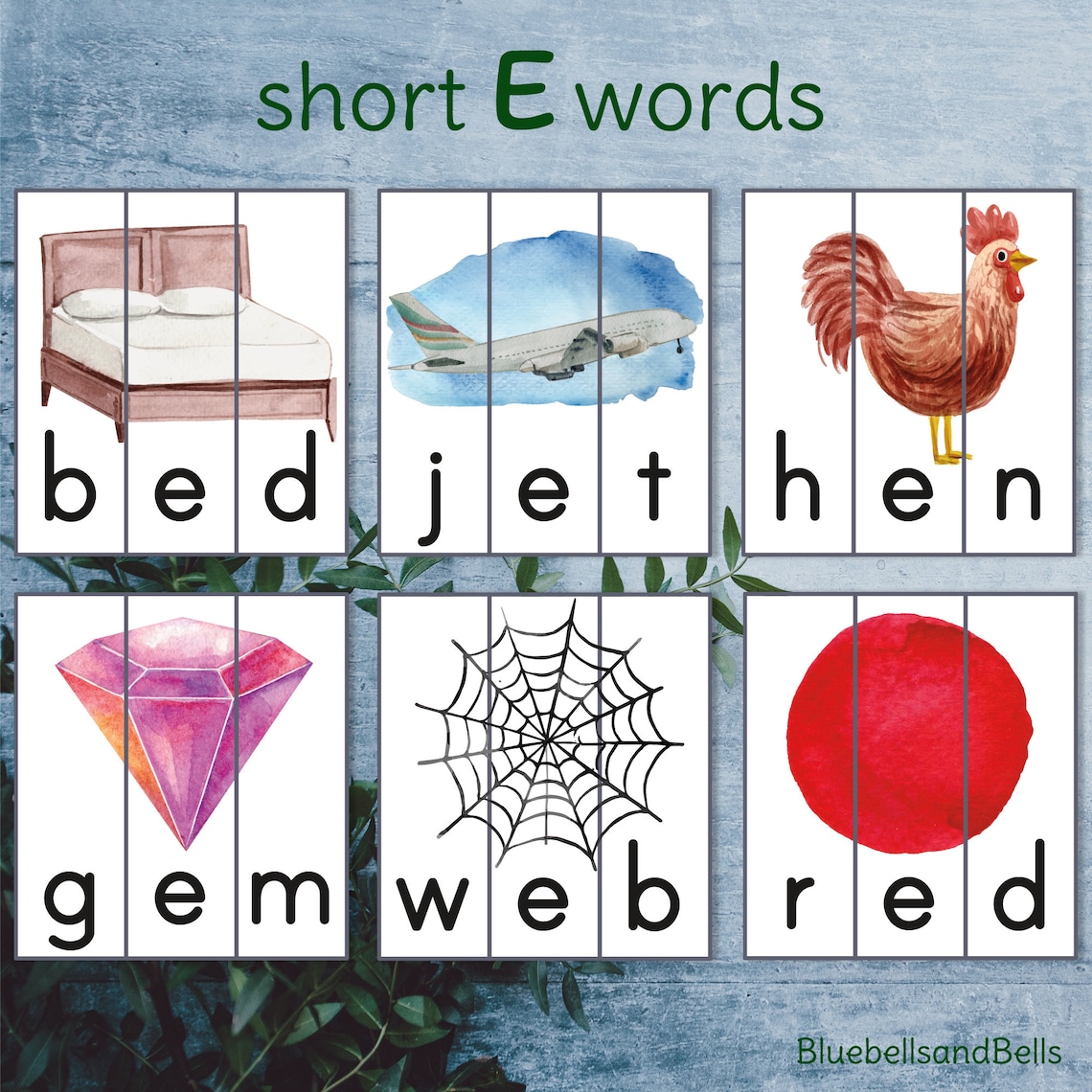 Phonics preschool printable CVC word puzzles. Montessori | Etsy