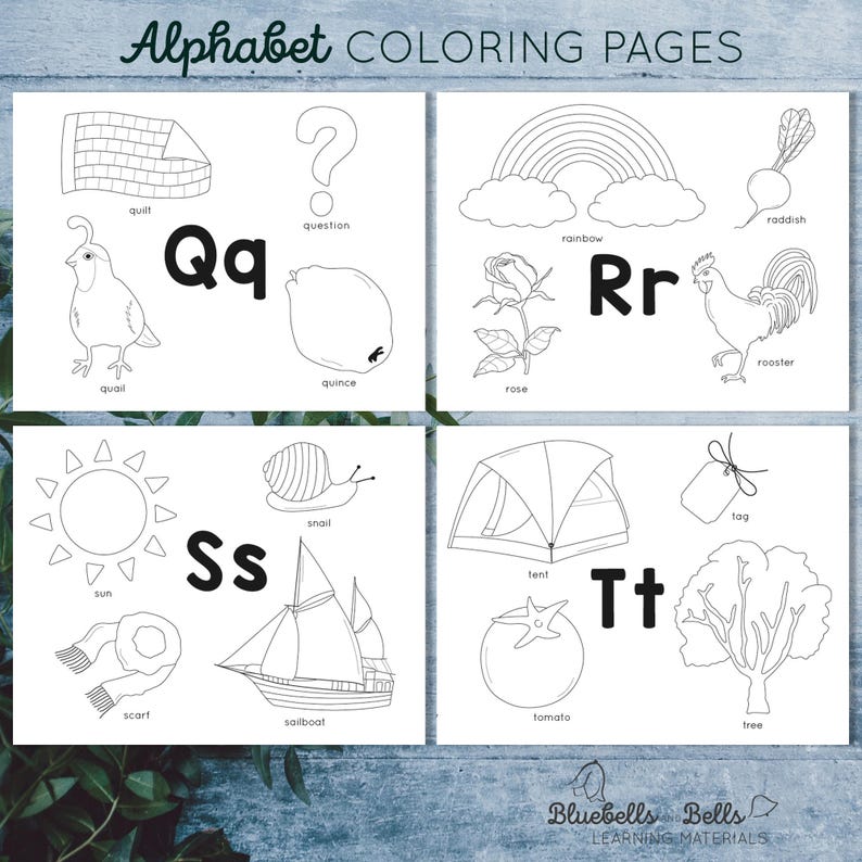 Alphabet Coloring Pages. Phonics Printable Worksheets. Preschool and ...