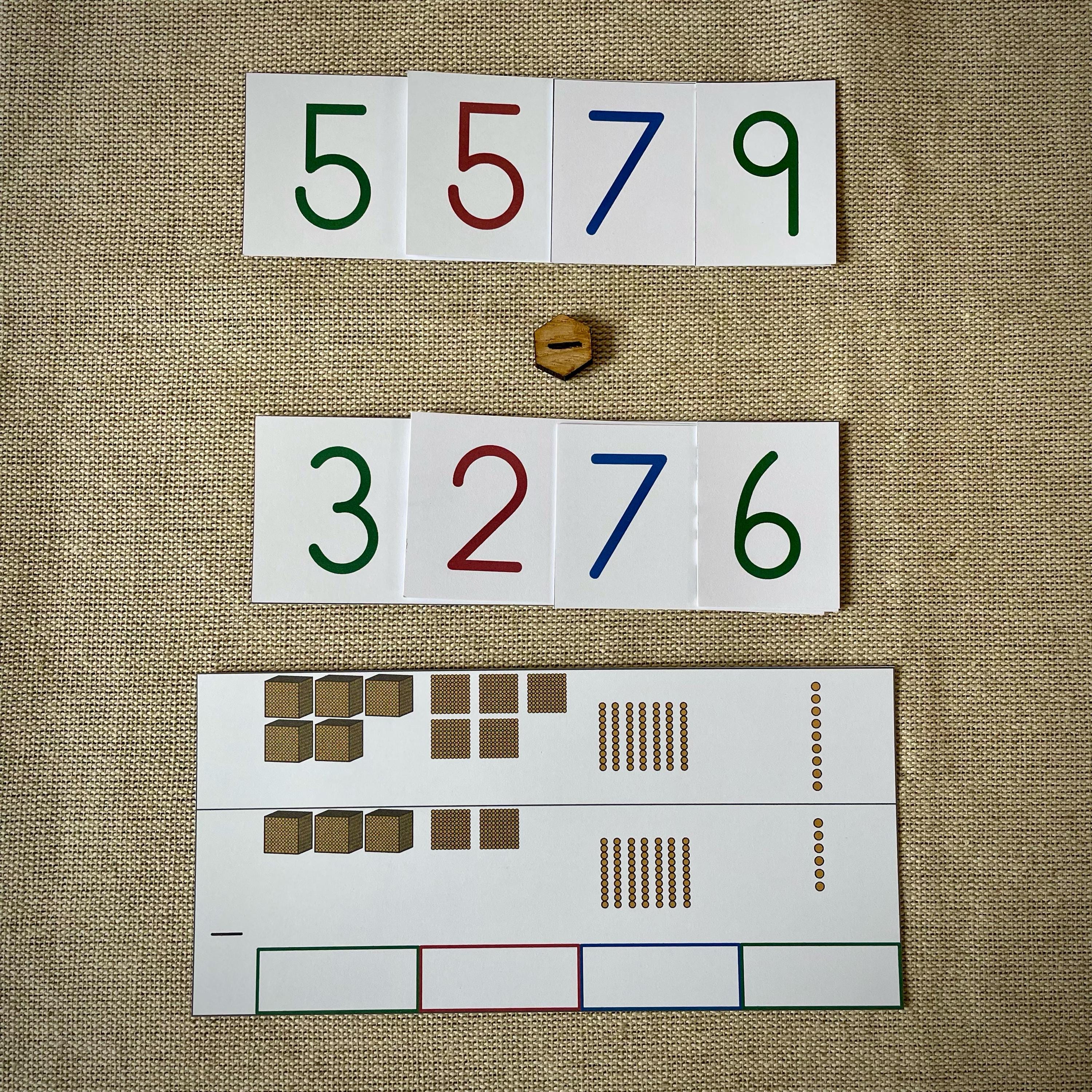 Montessori Golden Beads Static Subtraction to 9999. Extension Math ...